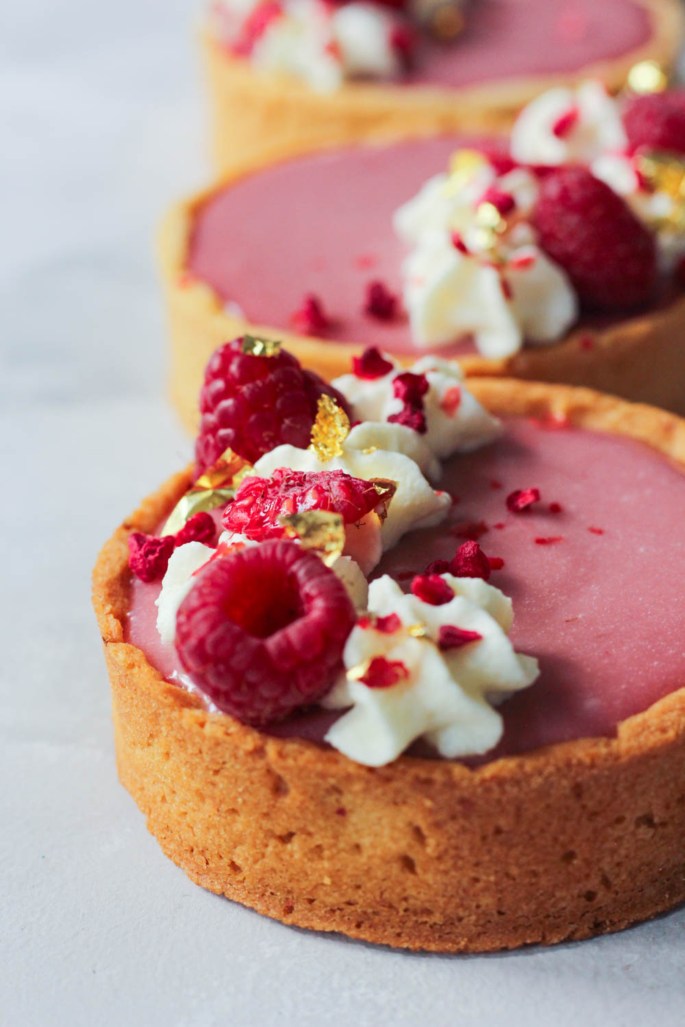 Pink Peppercorn, Raspberry and Rose Tarts - Choperella